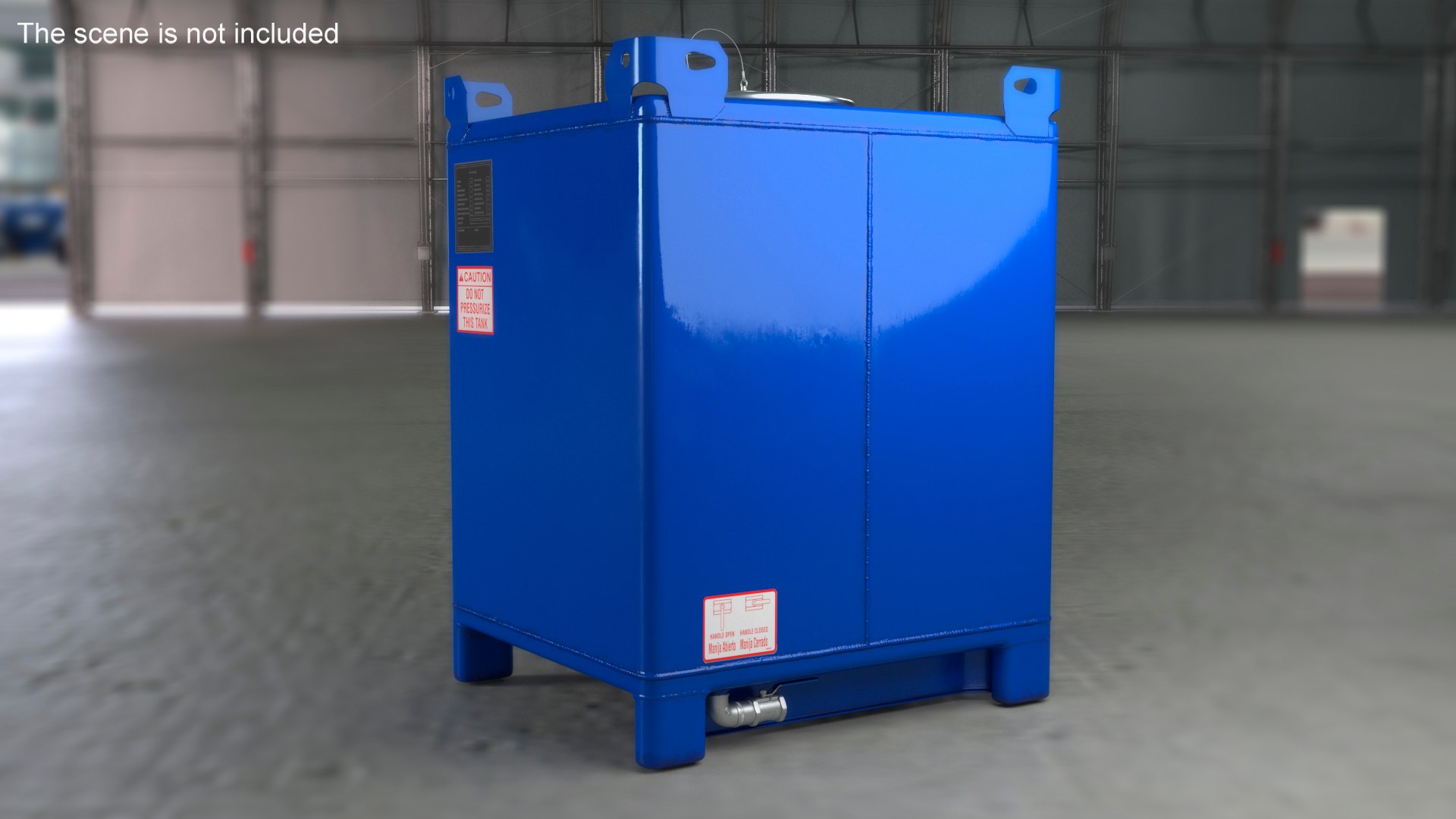 350 Gallon Stainless Steel IBC Container Blue 3D - TurboSquid 2169529