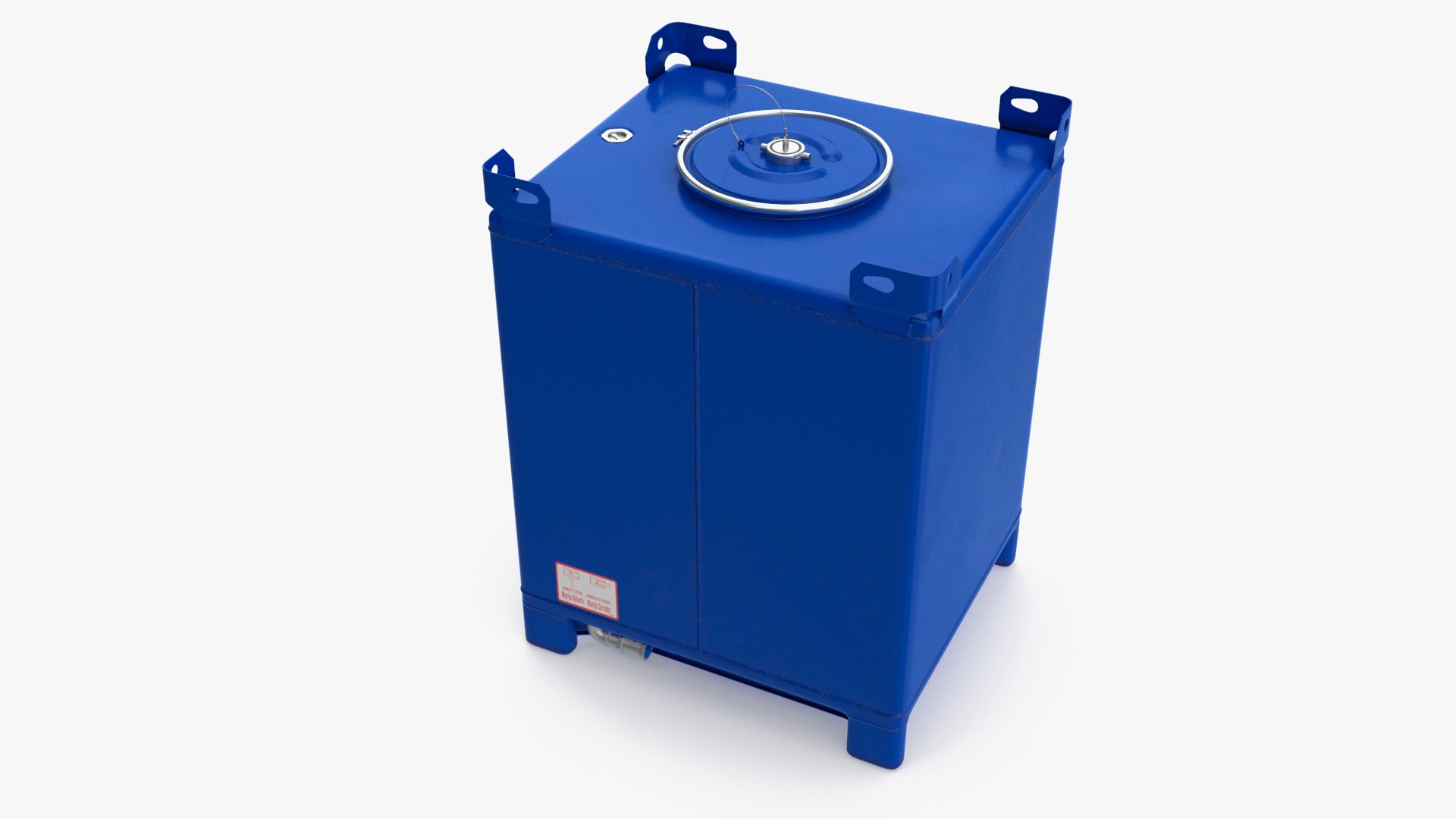 350 Gallon Stainless Steel IBC Container Blue 3D - TurboSquid 2169529