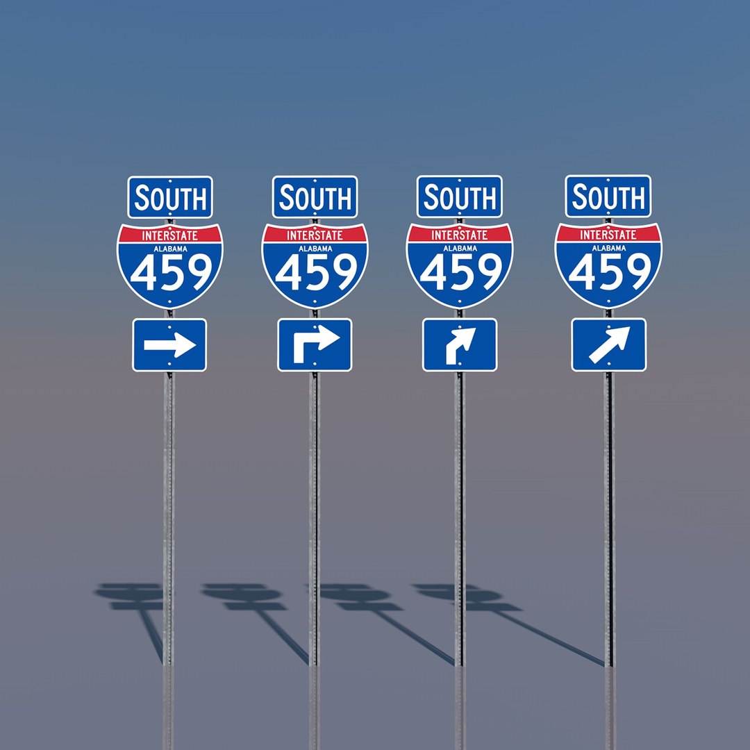 Interstate 459 Signs 3d Model