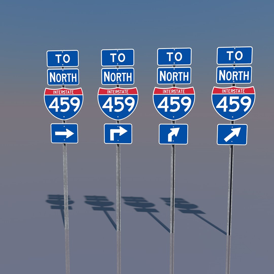 Interstate 459 Signs 3d Model