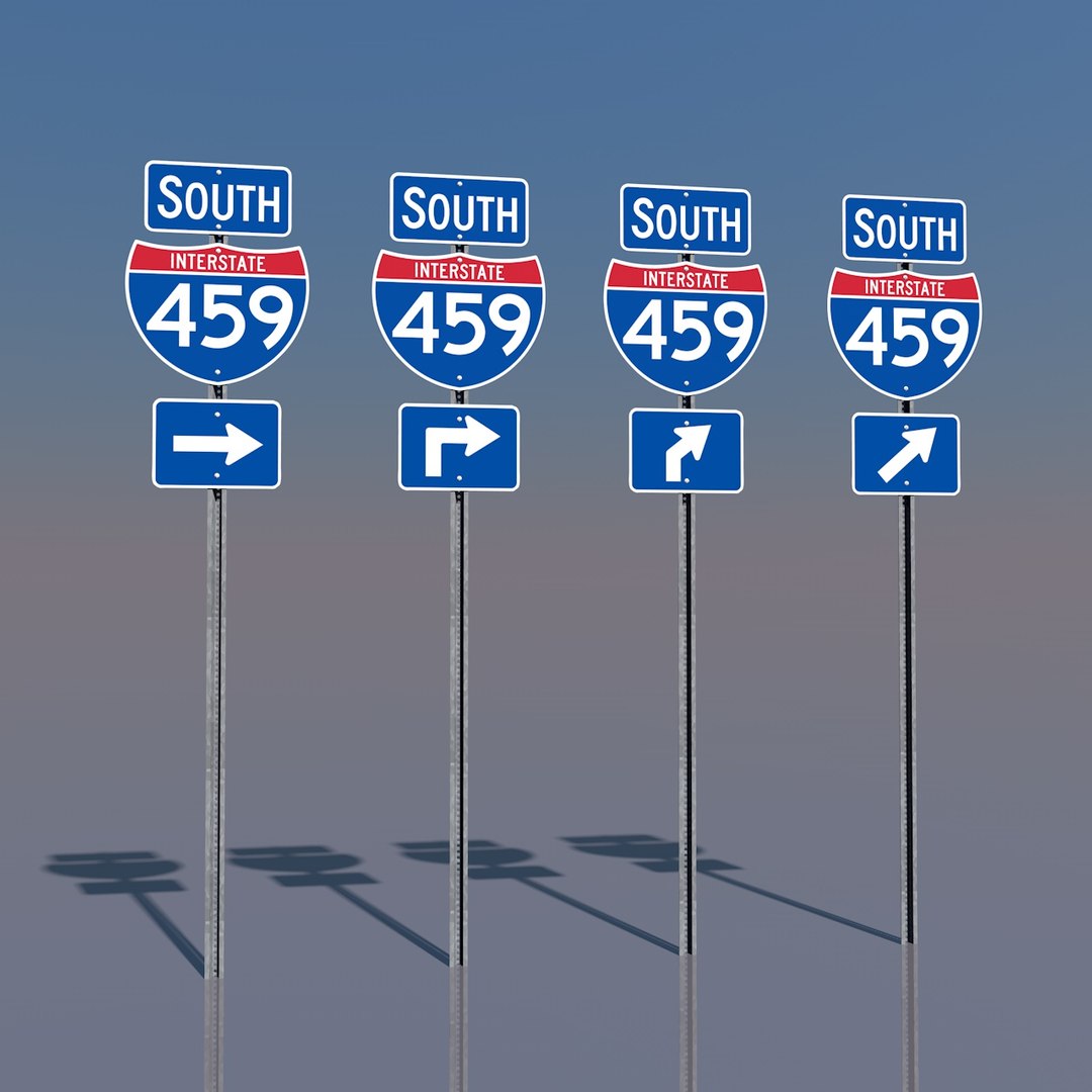 Interstate 459 Signs 3d Model