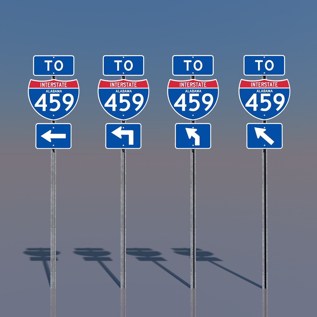 Interstate 459 Signs 3d Model