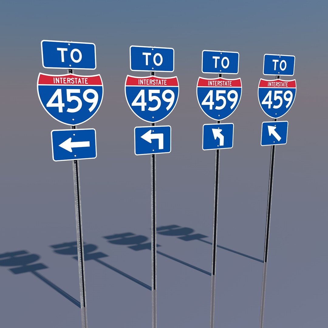 Interstate 459 Signs 3d Model