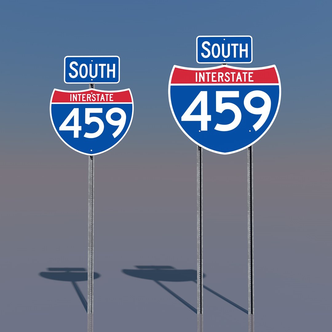 Interstate 459 Signs 3d Model