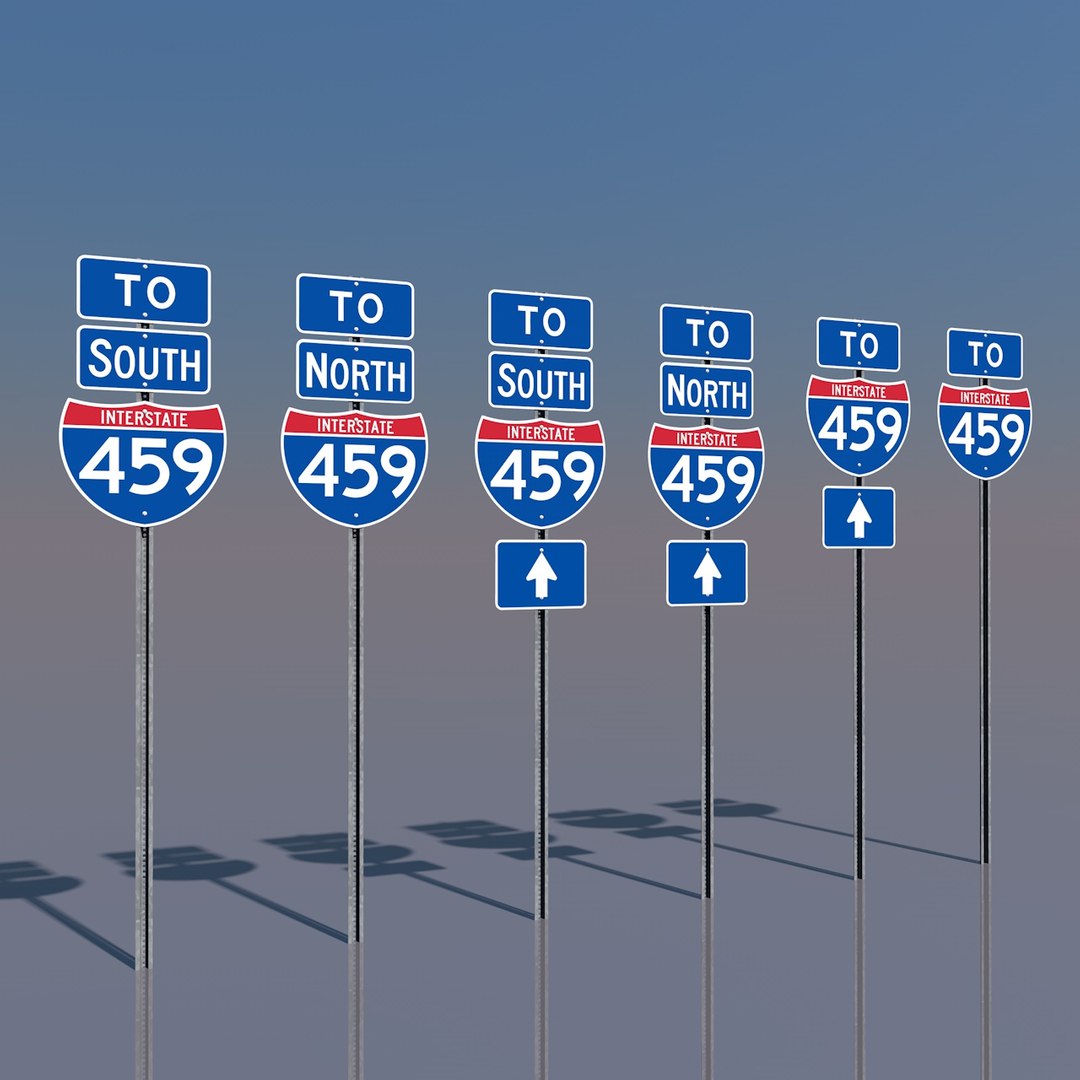 Interstate 459 Signs 3d Model