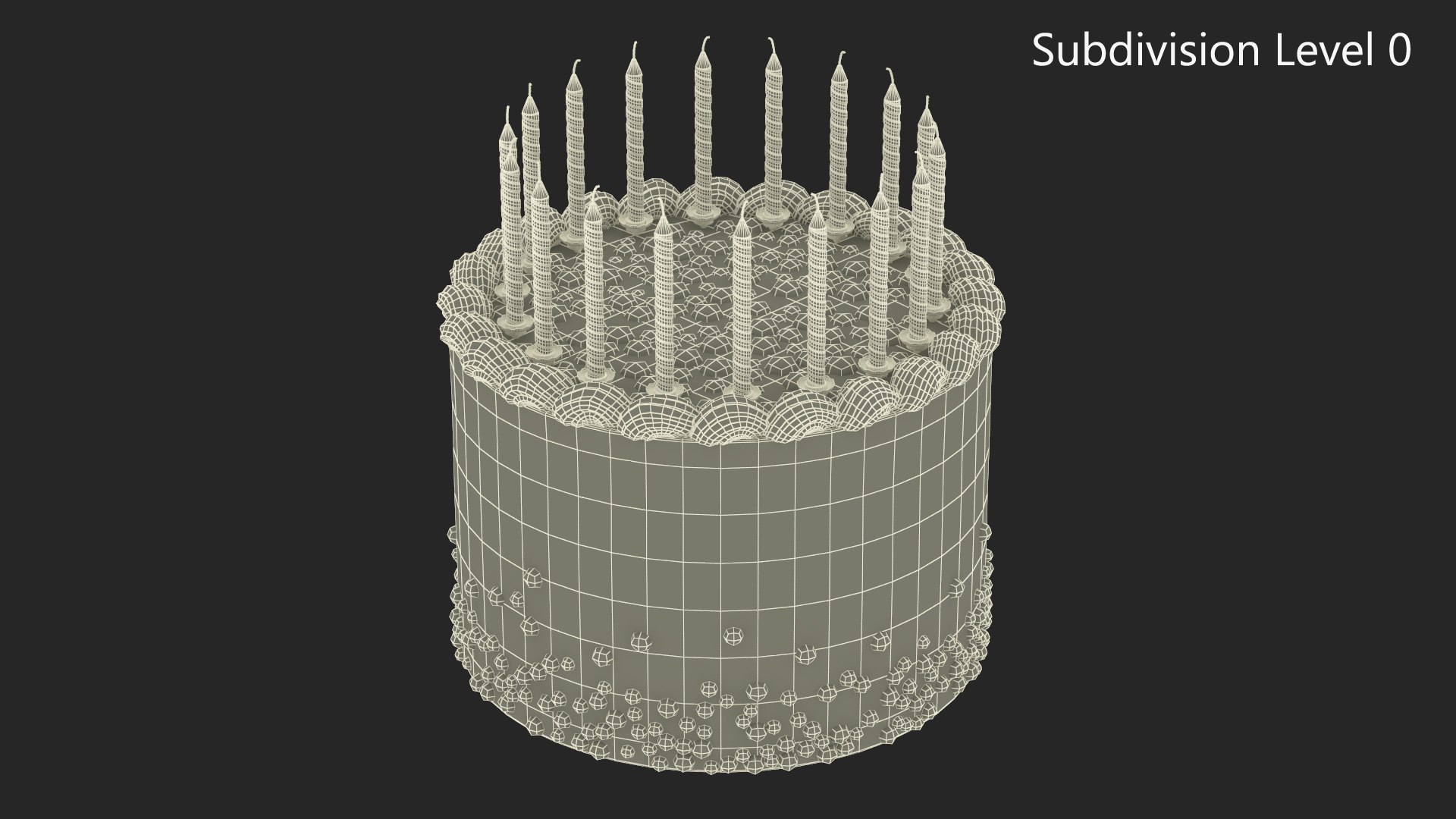 3D Birthday Celebration Cake With Candles - TurboSquid 2195554