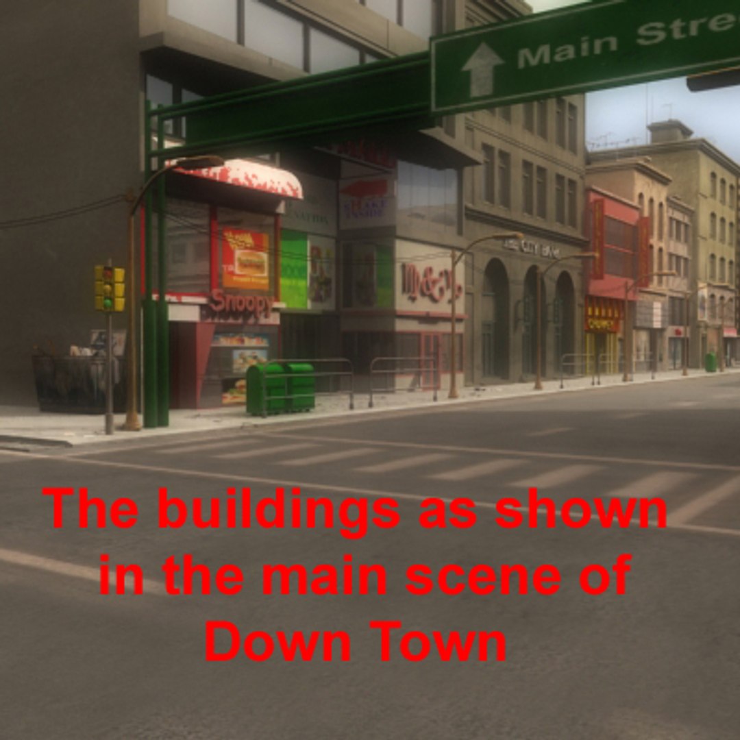 3d Buildings Town Scene City Model