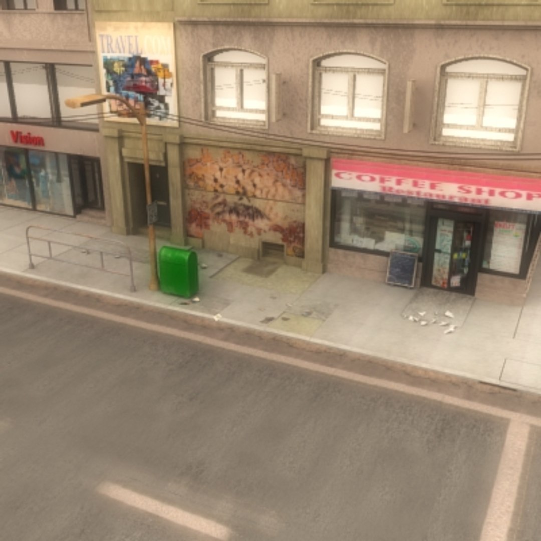 3d Buildings Town Scene City Model