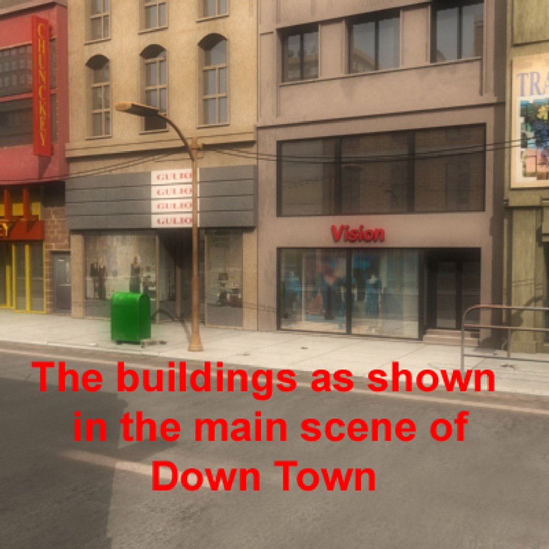 3d Buildings Town Scene City Model