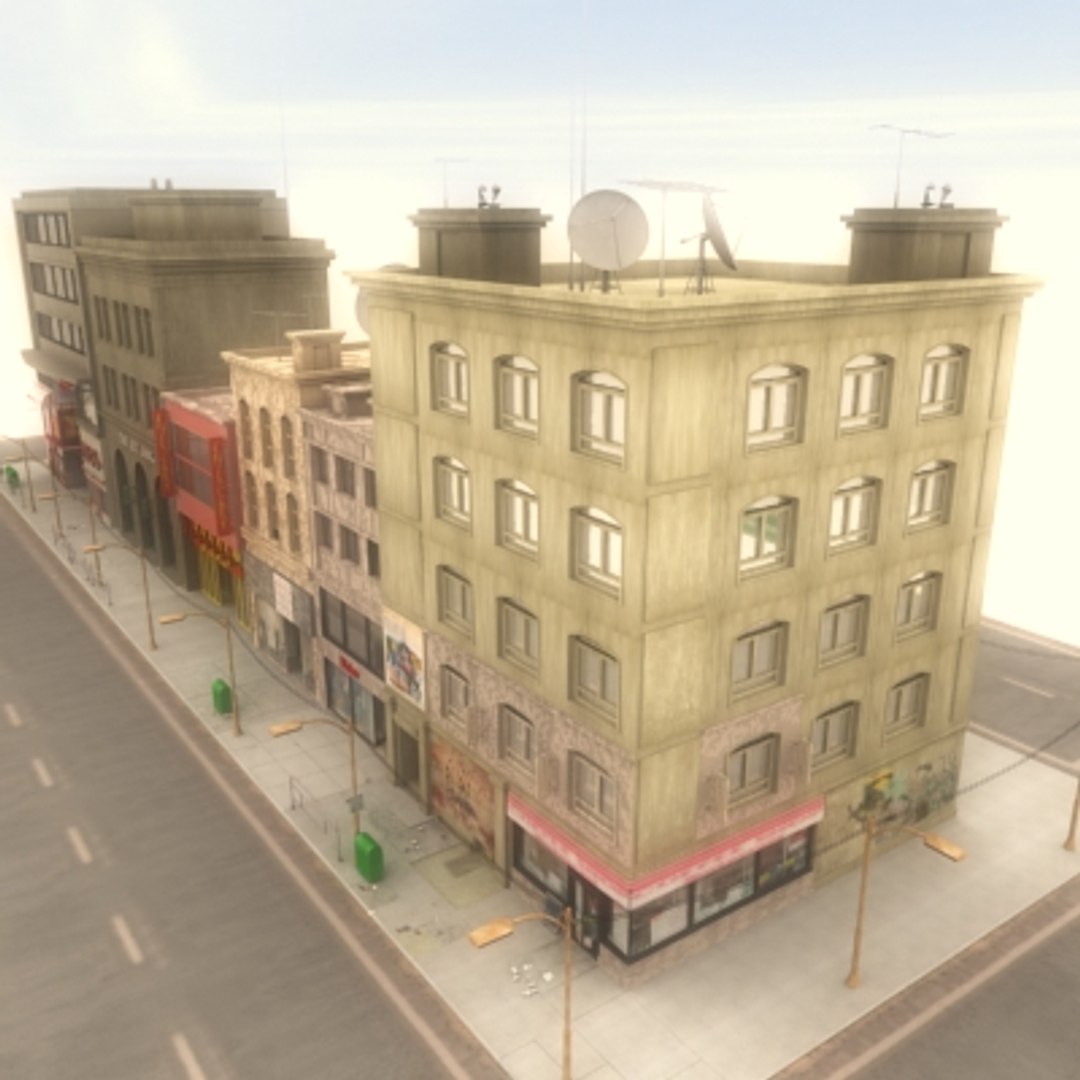 3d Buildings Town Scene City Model