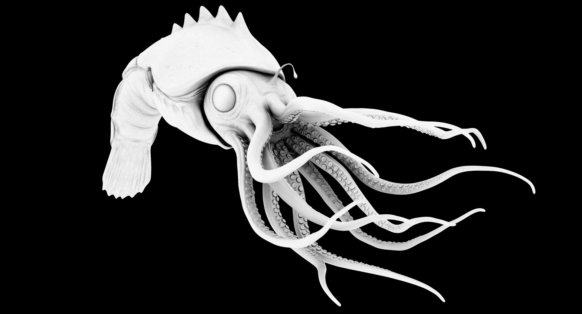 Squid creature model - TurboSquid 1271008