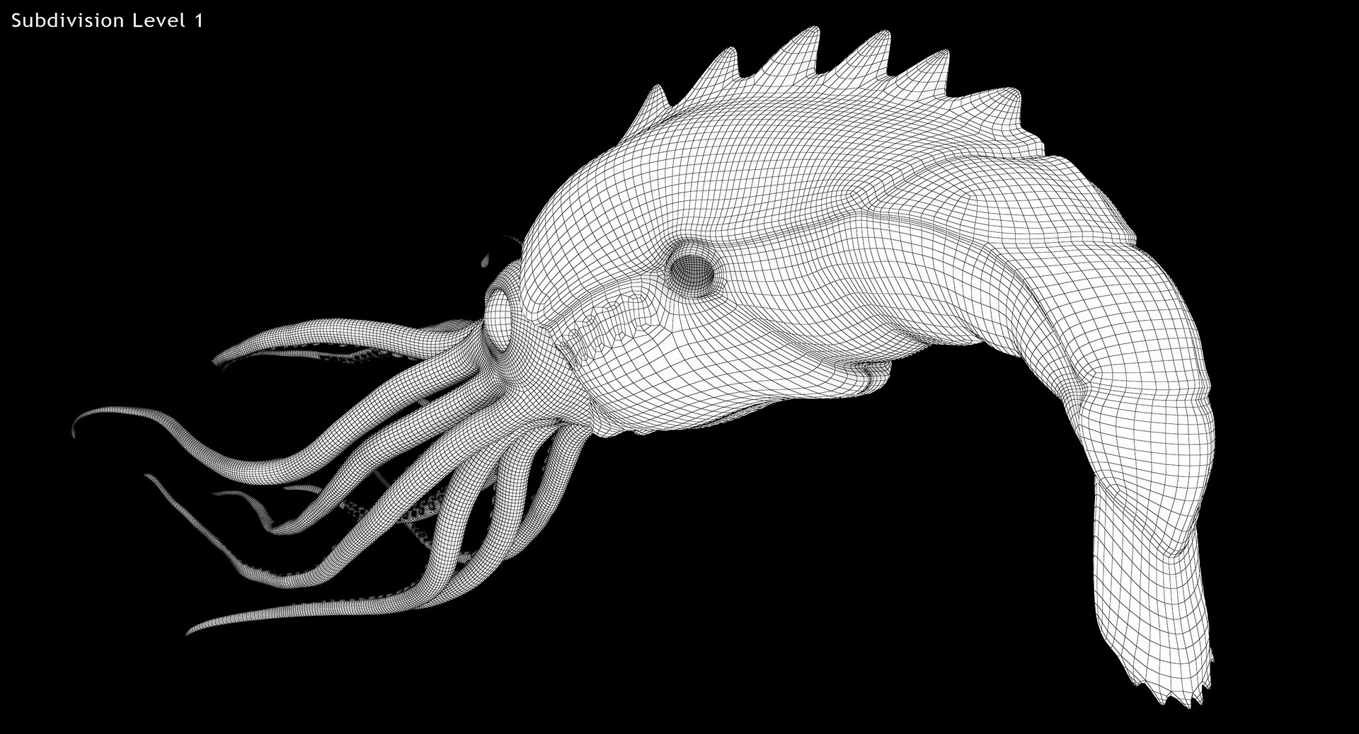 Squid creature model - TurboSquid 1271008