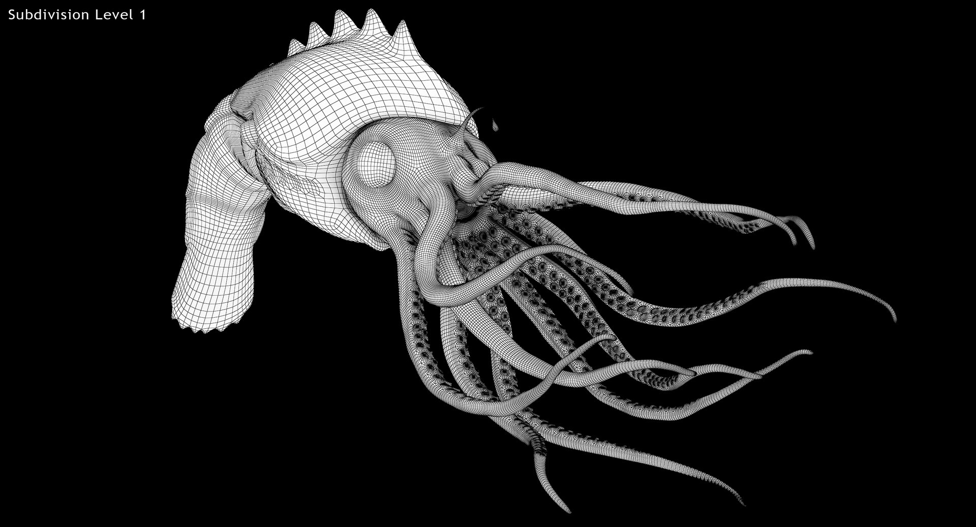 Squid creature model - TurboSquid 1271008