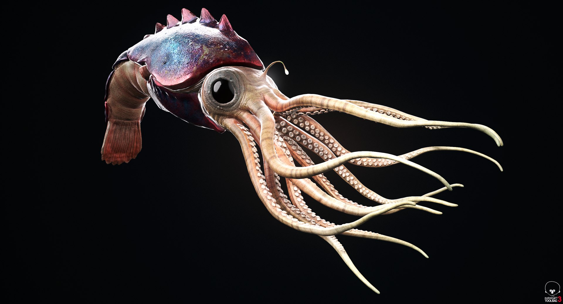 Squid creature model - TurboSquid 1271008