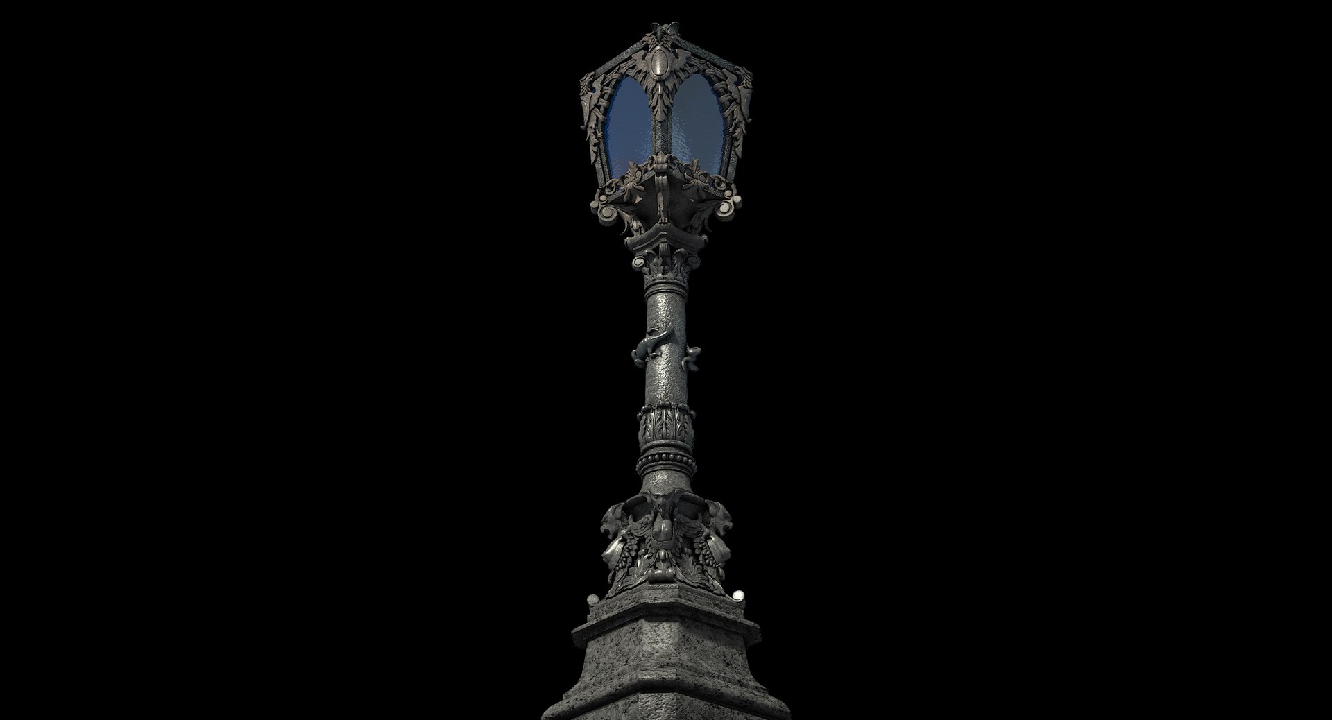 3d gothic street lamp
