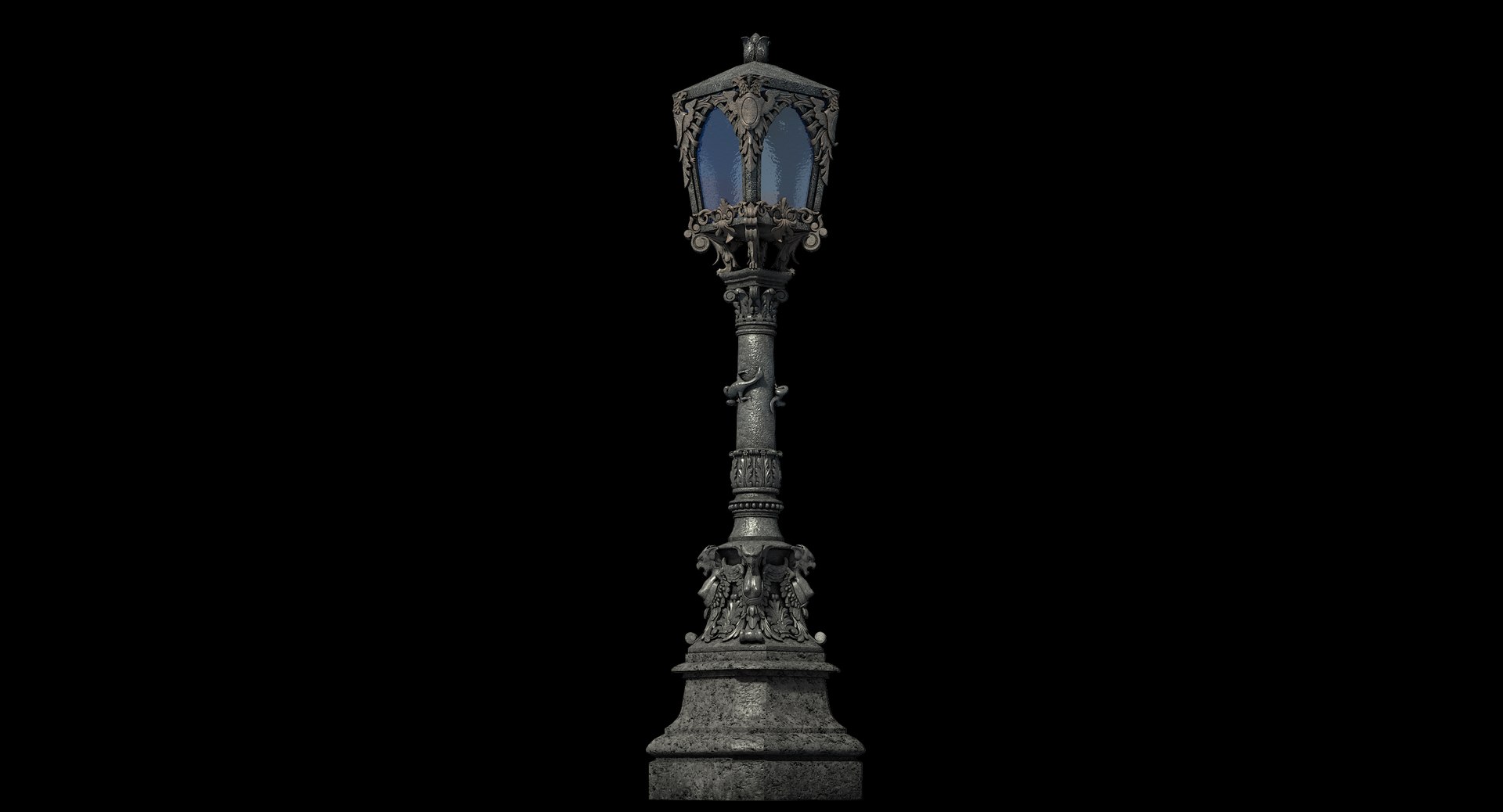 3d gothic street lamp