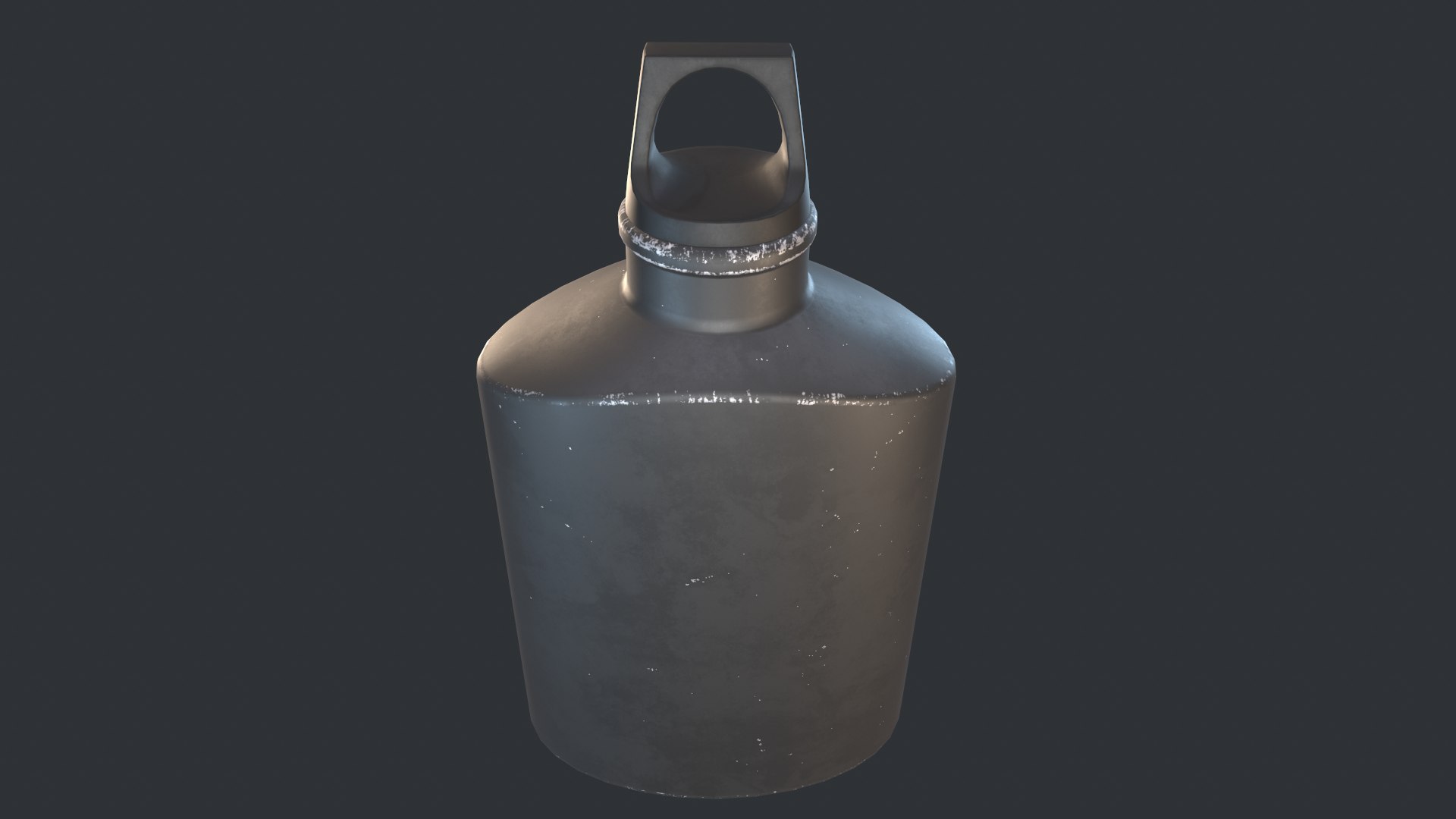 3D Flask Canister Black Scraped - TurboSquid 2327836
