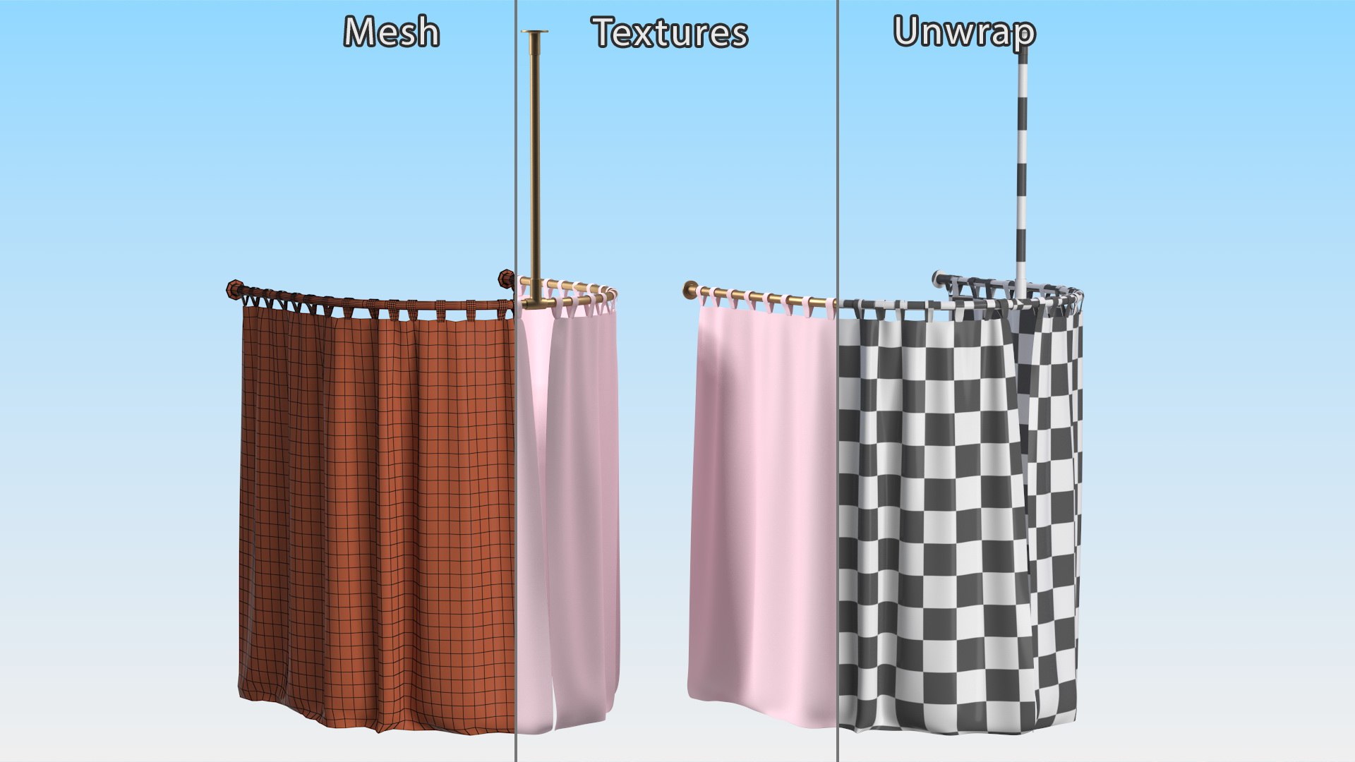3D Closed Fitting Room Curtain Pink - TurboSquid 2121380