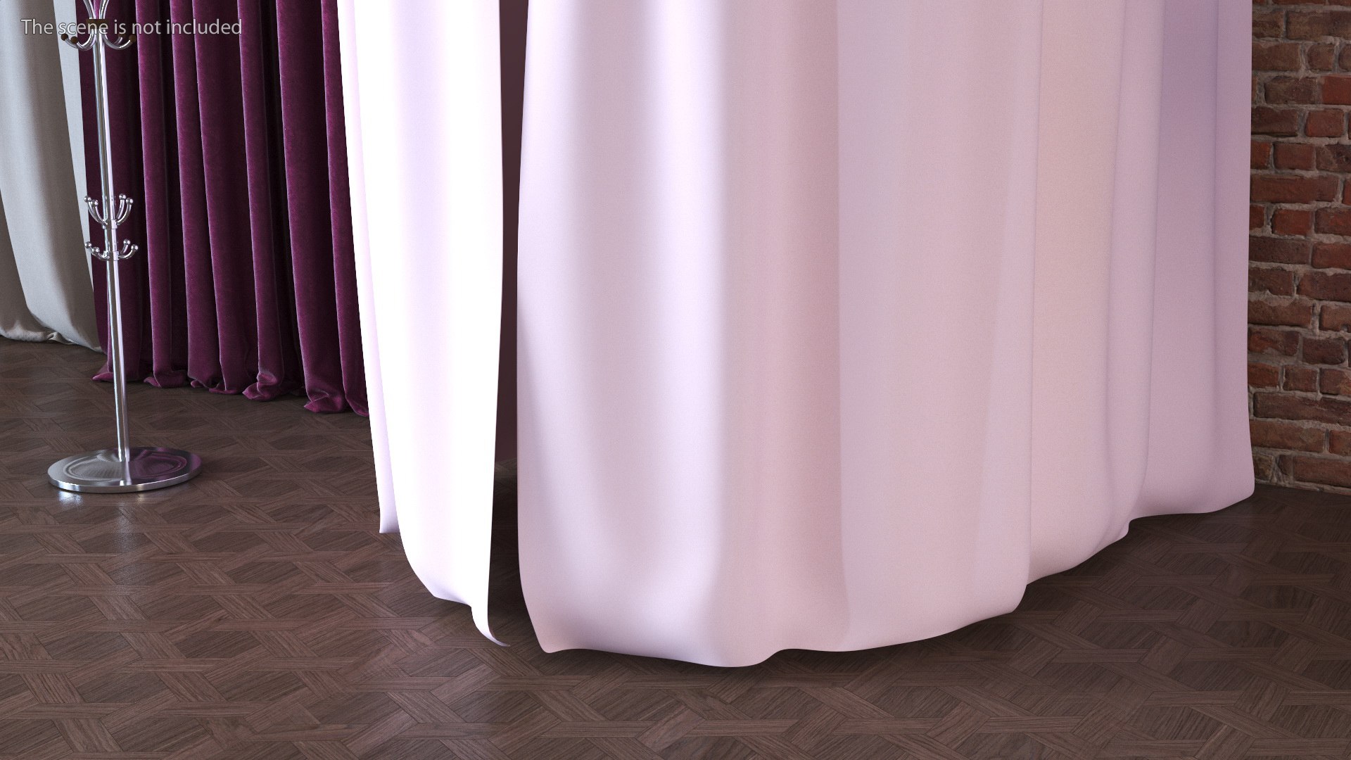 3D Closed Fitting Room Curtain Pink - TurboSquid 2121380
