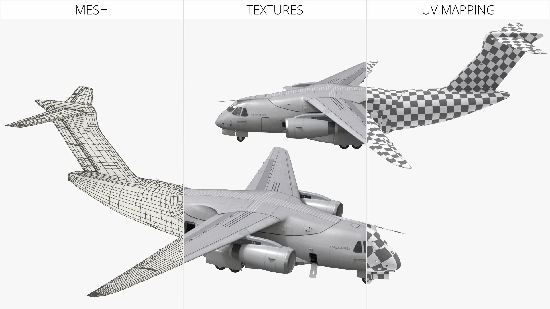 3D Model Embraer C 390 Jet Transport Military Aircraft Rigged ...