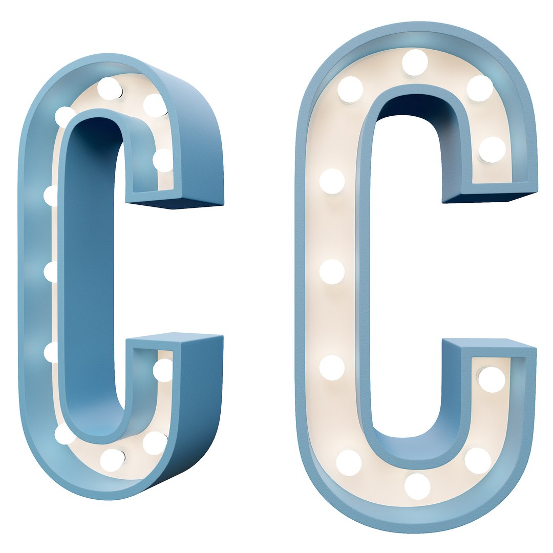 Marquee Letter C Led Glow Sign 3dmodel 3D Model - TurboSquid 1973820
