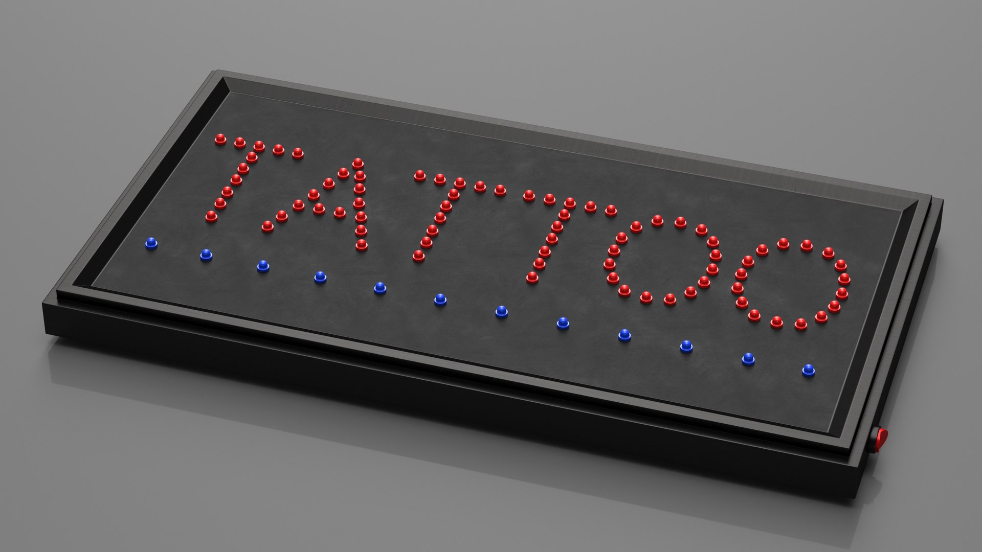 Light Billboard Tattoo LED Red Sign OFF 3D Model - TurboSquid 2108311