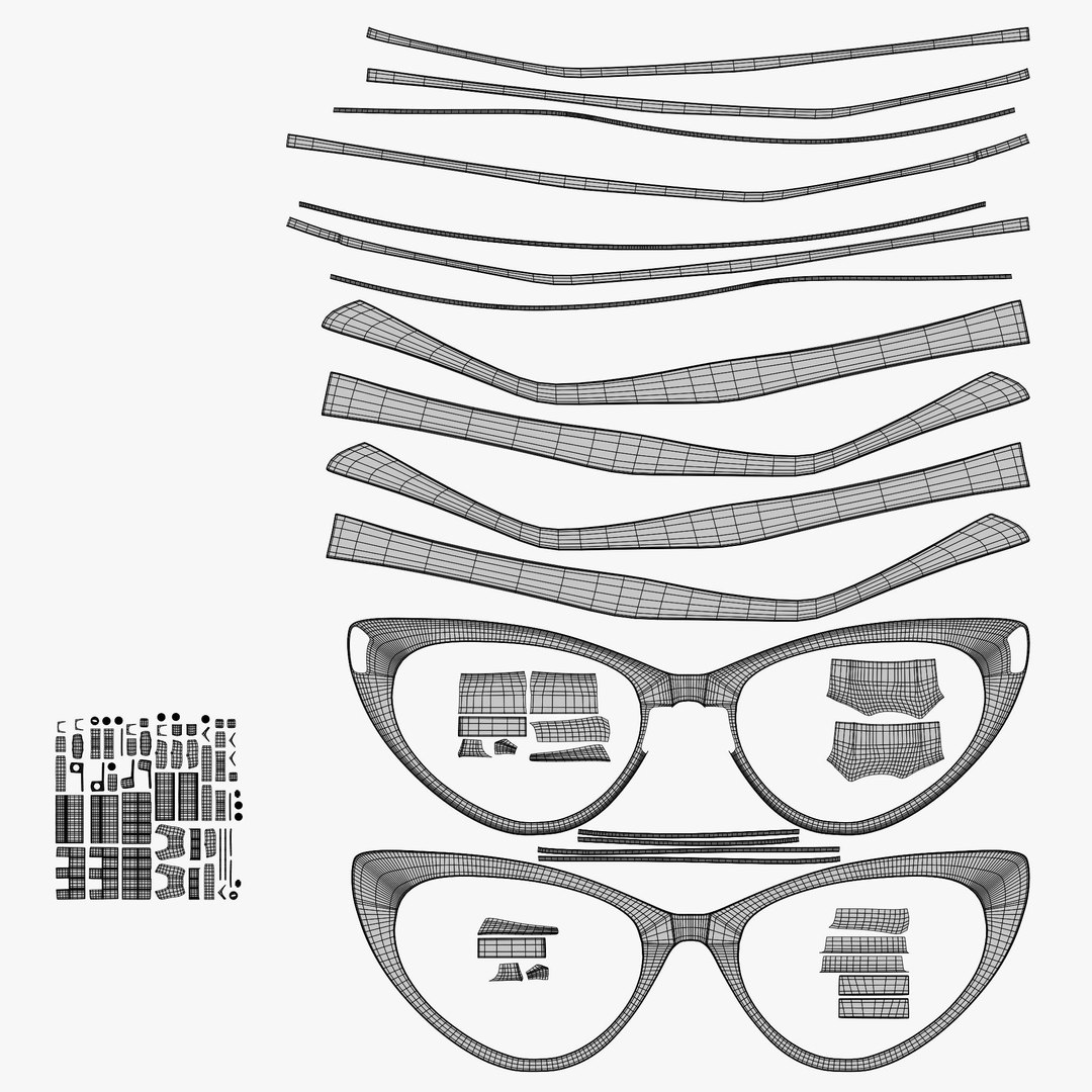 Glasses Cat Eye 3D Model - TurboSquid 1936331