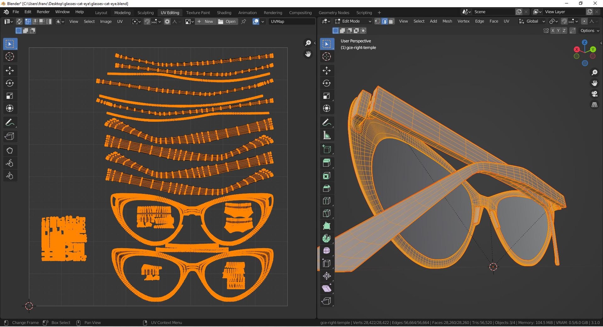 Glasses Cat Eye 3D Model - TurboSquid 1936331