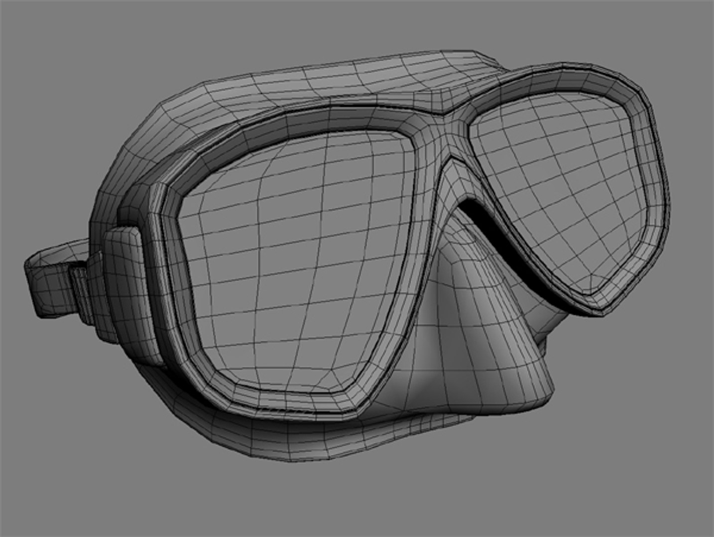 Diving Tube Mask 3d Model