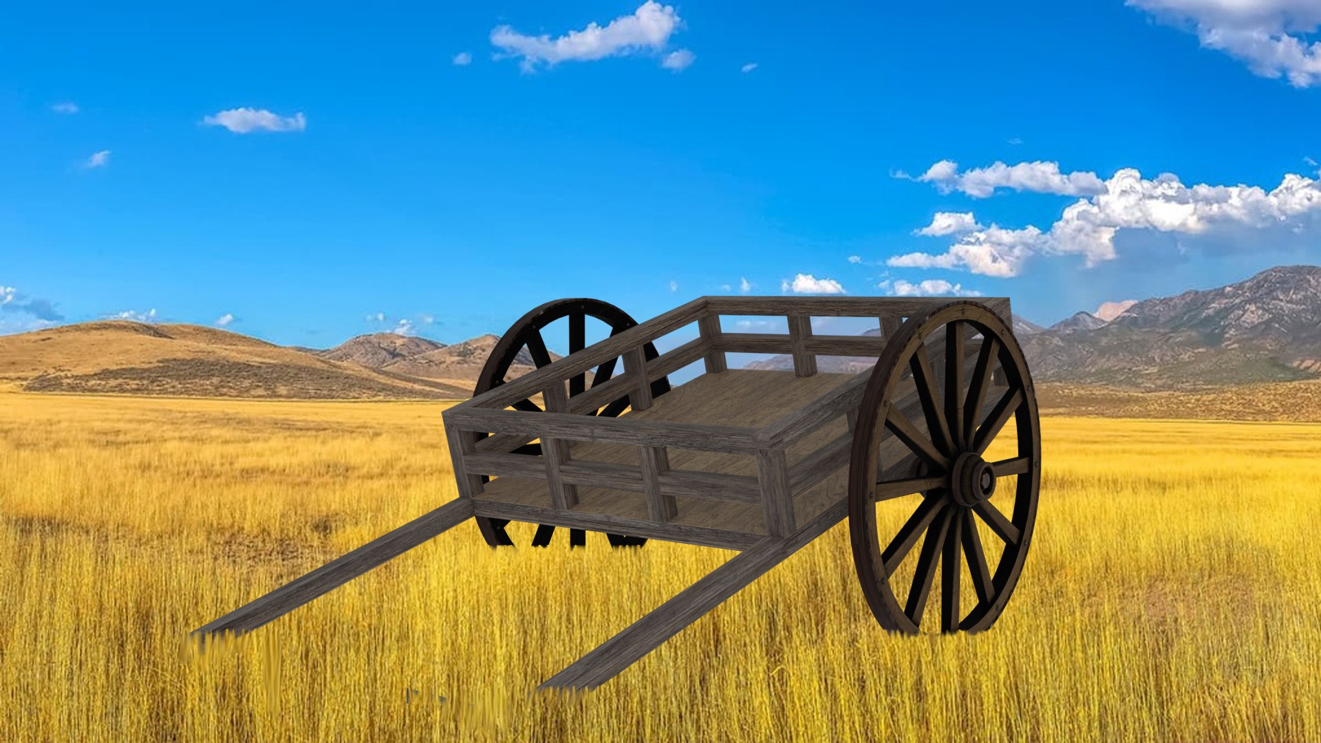 3D Mormon Handcart - TurboSquid 2099208