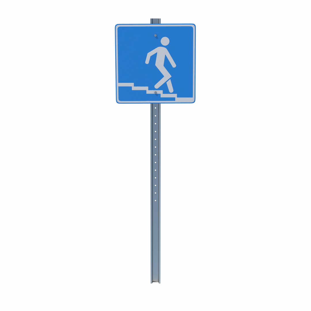 3D Model Underground Crosswalk Street Sign - TurboSquid 2108851