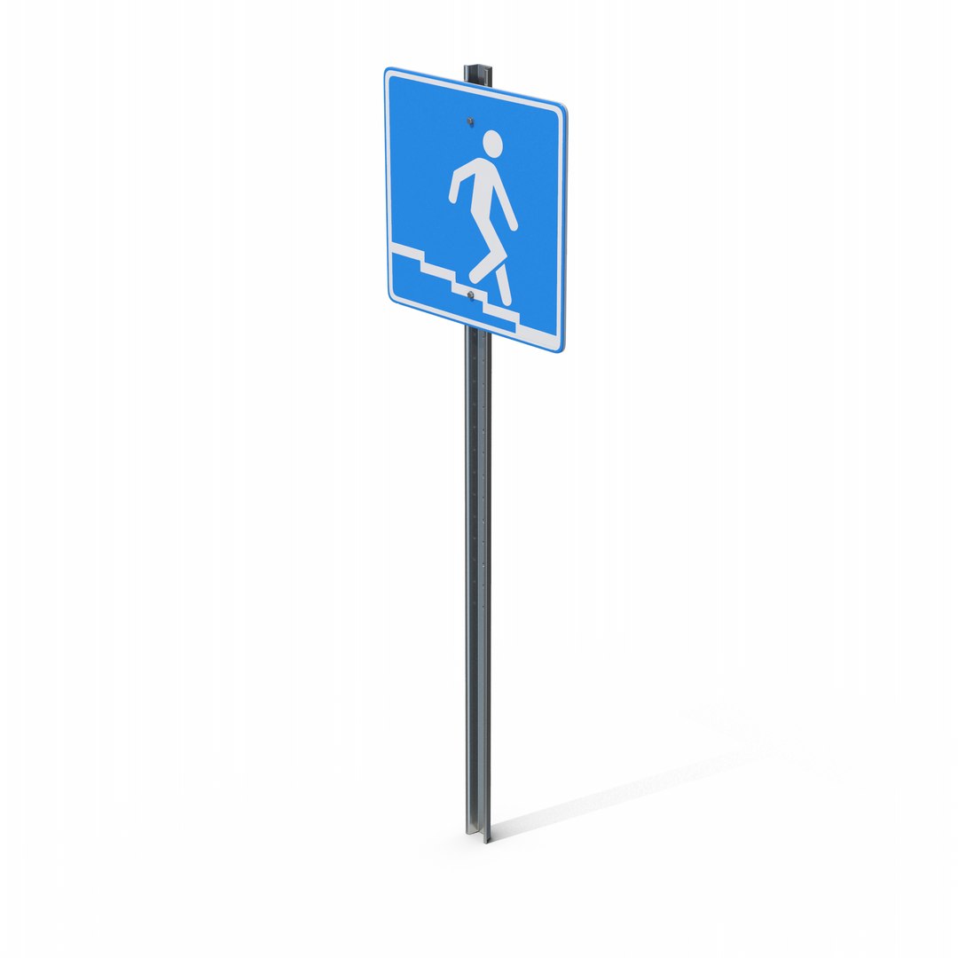 3D Model Underground Crosswalk Street Sign - TurboSquid 2108851