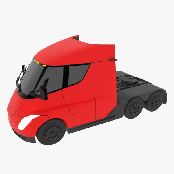 Low-Poly Electric Semi Truck - Tesla Daycab Tractor Truck 2018 model ...