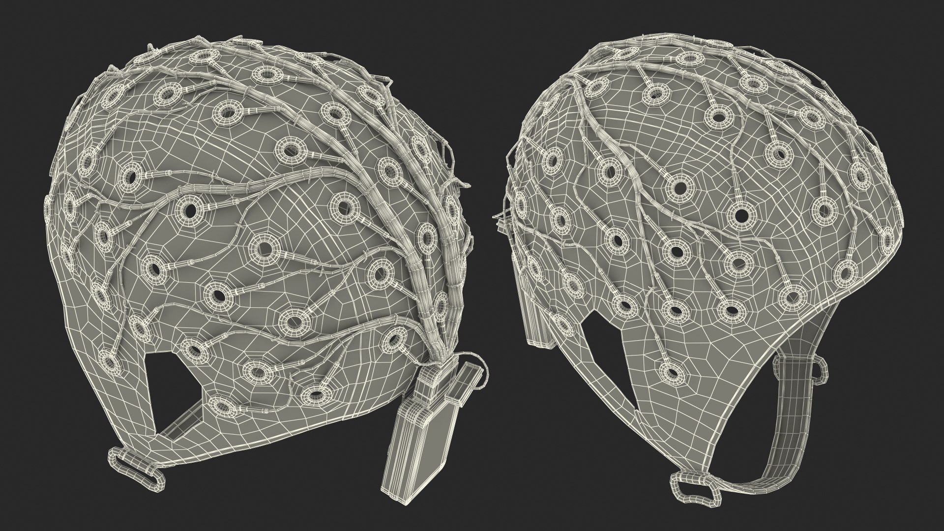 3D EEG Head Cap With Electrodes Black - TurboSquid 2140588