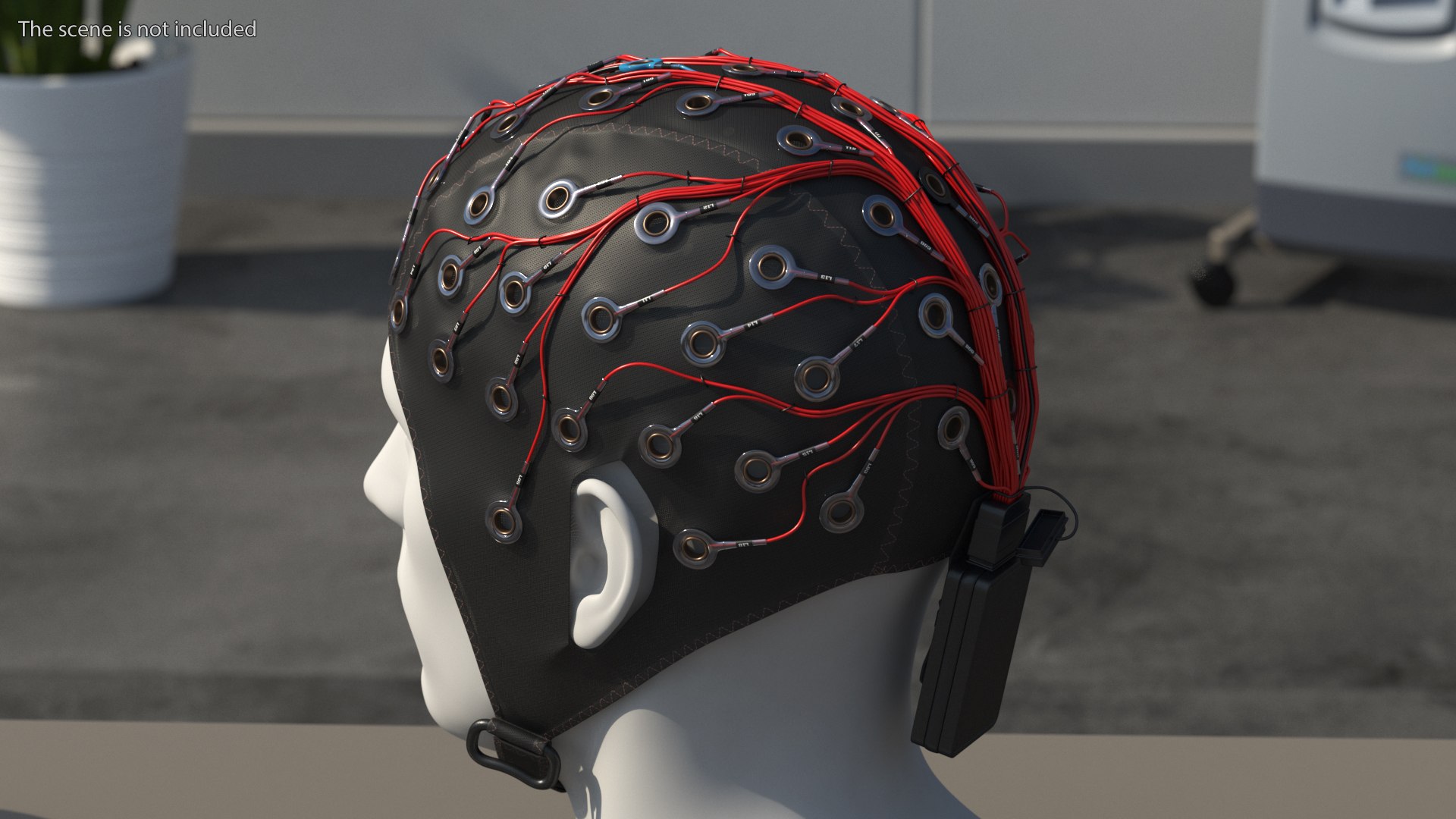 3D EEG Head Cap With Electrodes Black - TurboSquid 2140588