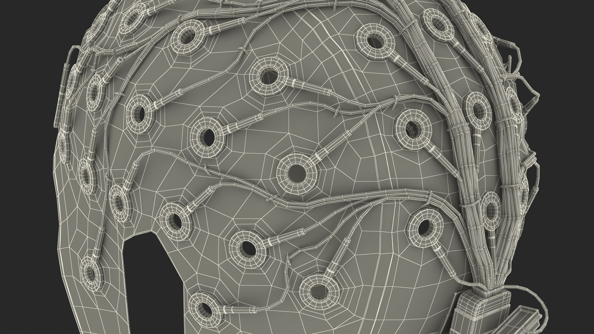 3D EEG Head Cap With Electrodes Black - TurboSquid 2140588