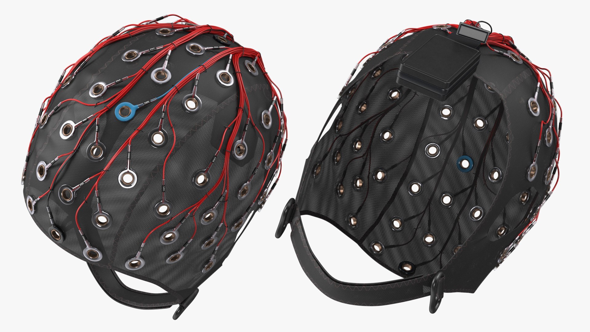 3D EEG Head Cap With Electrodes Black - TurboSquid 2140588