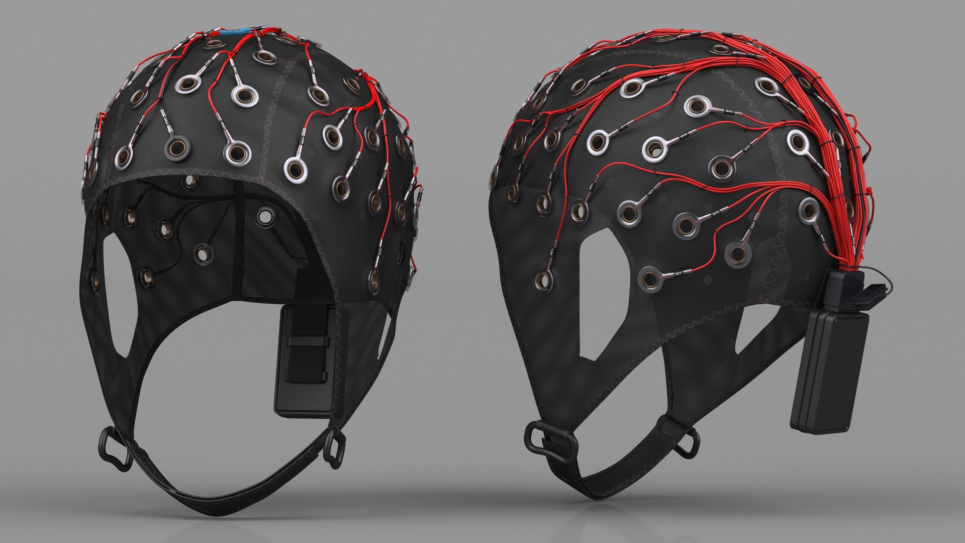 3D EEG Head Cap With Electrodes Black - TurboSquid 2140588