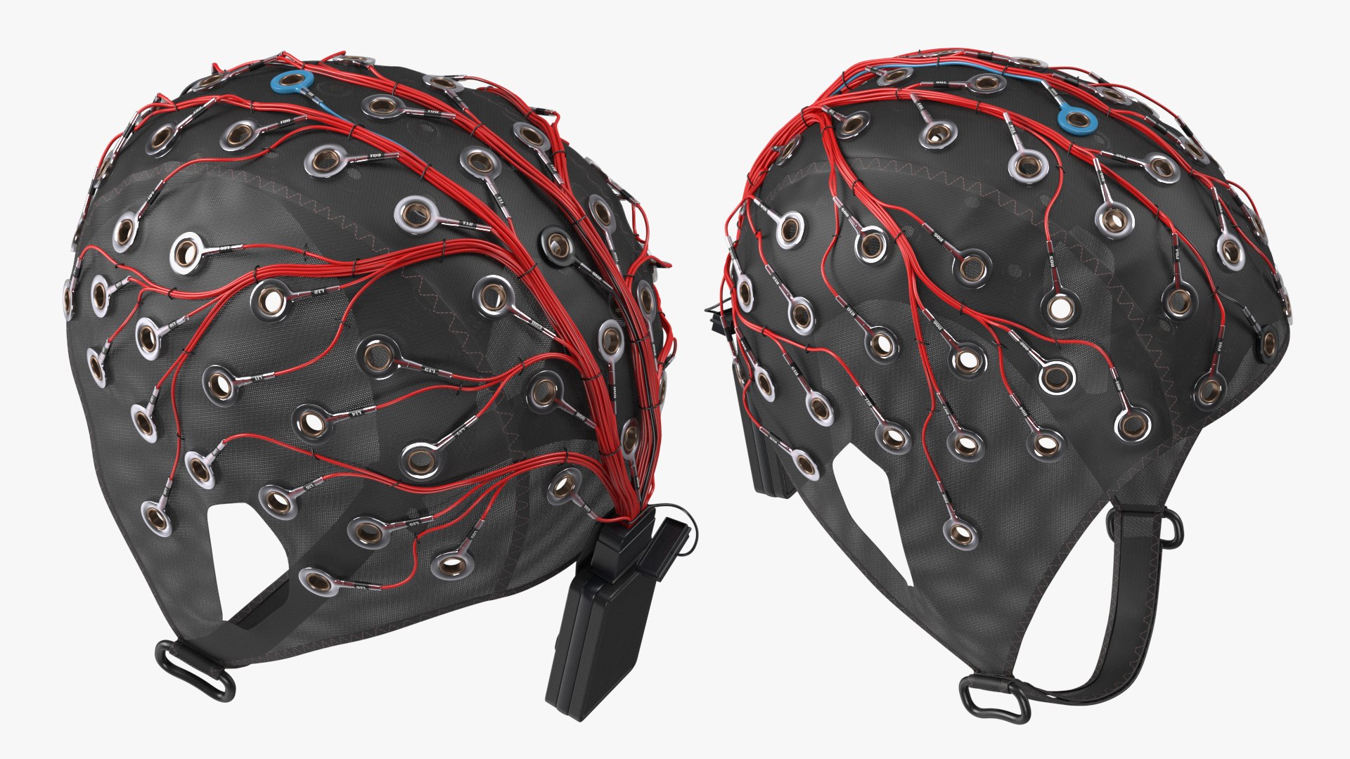 3D EEG Head Cap With Electrodes Black - TurboSquid 2140588