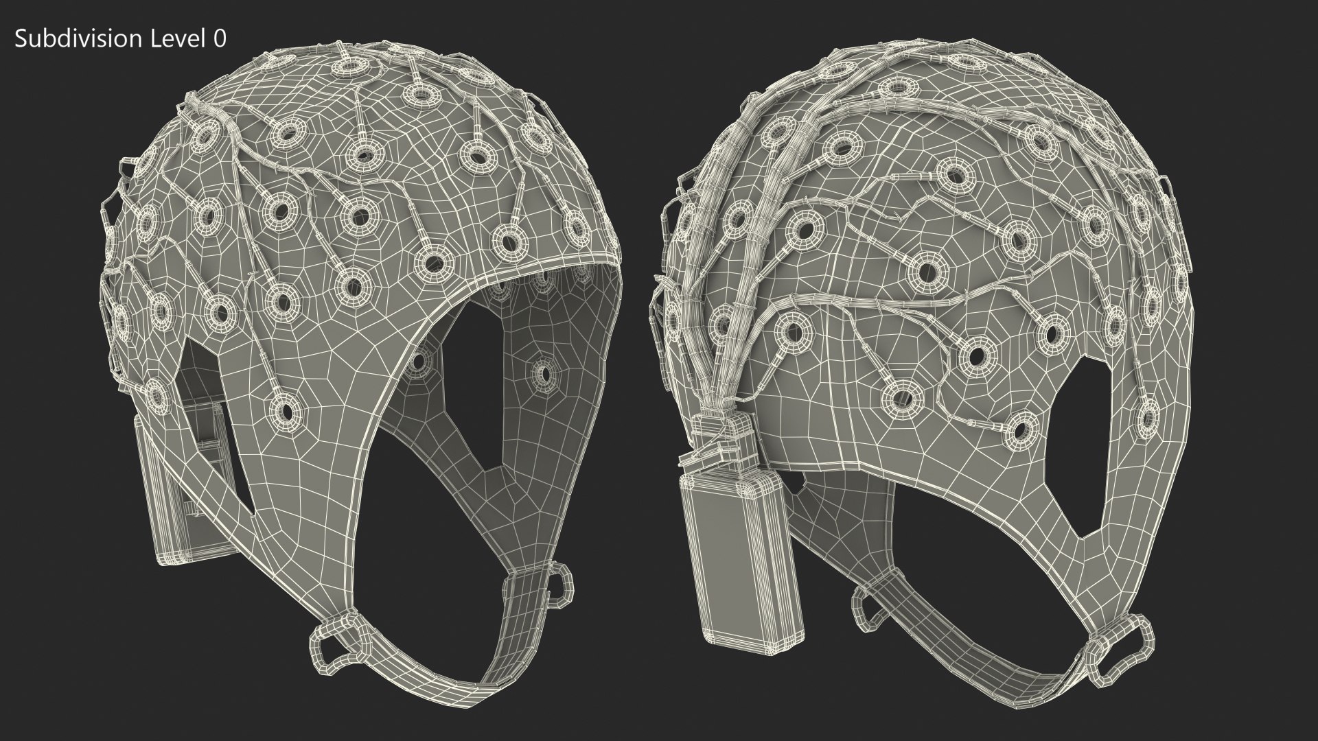 3D EEG Head Cap With Electrodes Black - TurboSquid 2140588