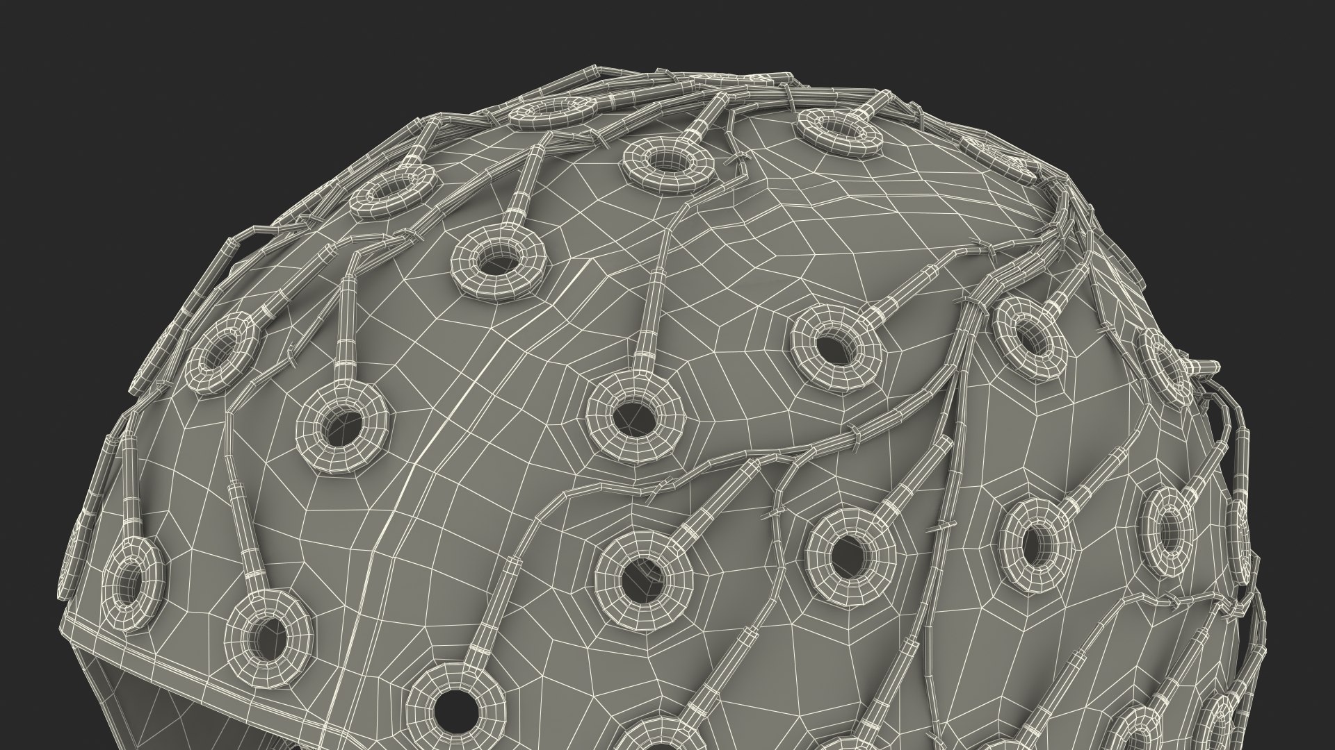 3D EEG Head Cap With Electrodes Black - TurboSquid 2140588