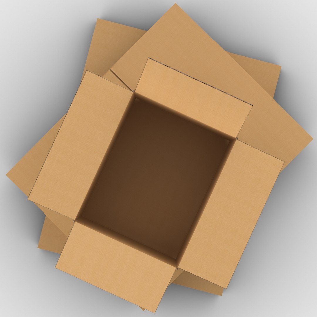 3dsmax Open Cardboard Box Set