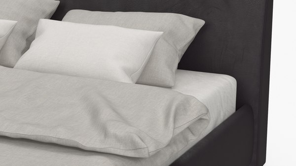 modelo 3d Cama doble tapizada moderna - TurboSquid 2237140