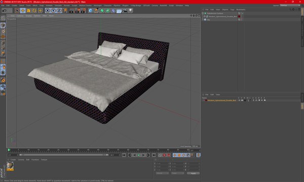 modelo 3d Cama doble tapizada moderna - TurboSquid 2237140