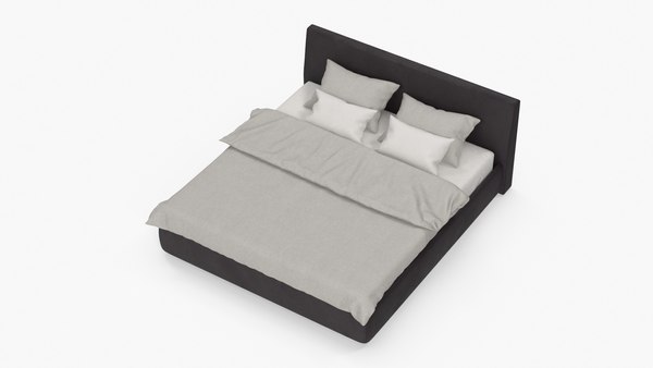 modelo 3d Cama doble tapizada moderna - TurboSquid 2237140