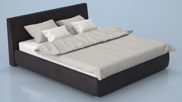 modelo 3d Cama doble tapizada moderna - TurboSquid 2237140
