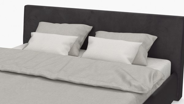 modelo 3d Cama doble tapizada moderna - TurboSquid 2237140