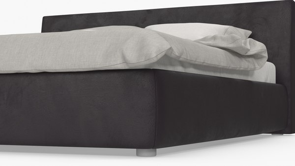 modelo 3d Cama doble tapizada moderna - TurboSquid 2237140