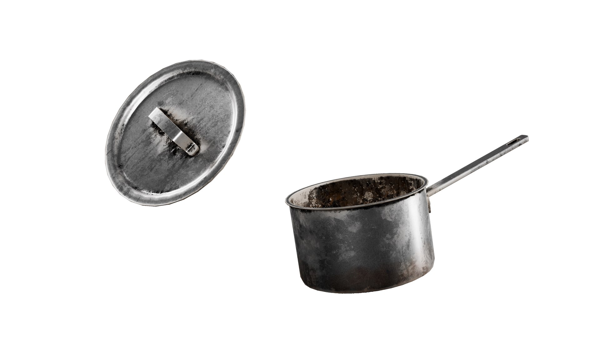 3D Model Sauce Pan Dirtyclean - Gameready - TurboSquid 2285560
