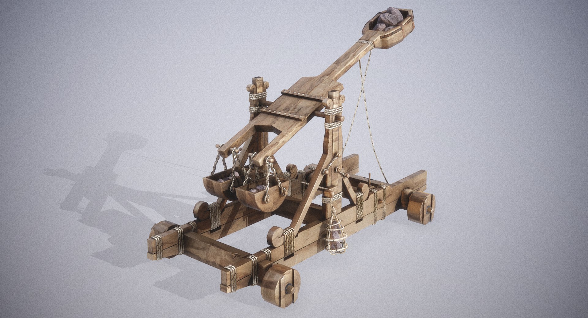 modelo 3d Catapulta Low Poly - TurboSquid 1075185